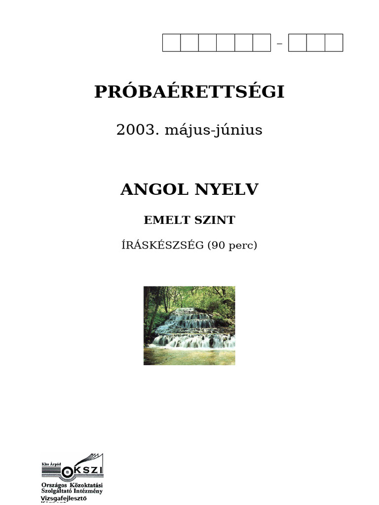 Emelt Szintu Irasvizsga | PDF