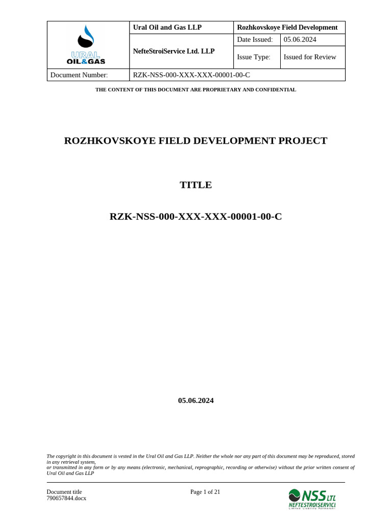 Commissioning Procedure U-10 Field Development Rozhkovskoye | PDF