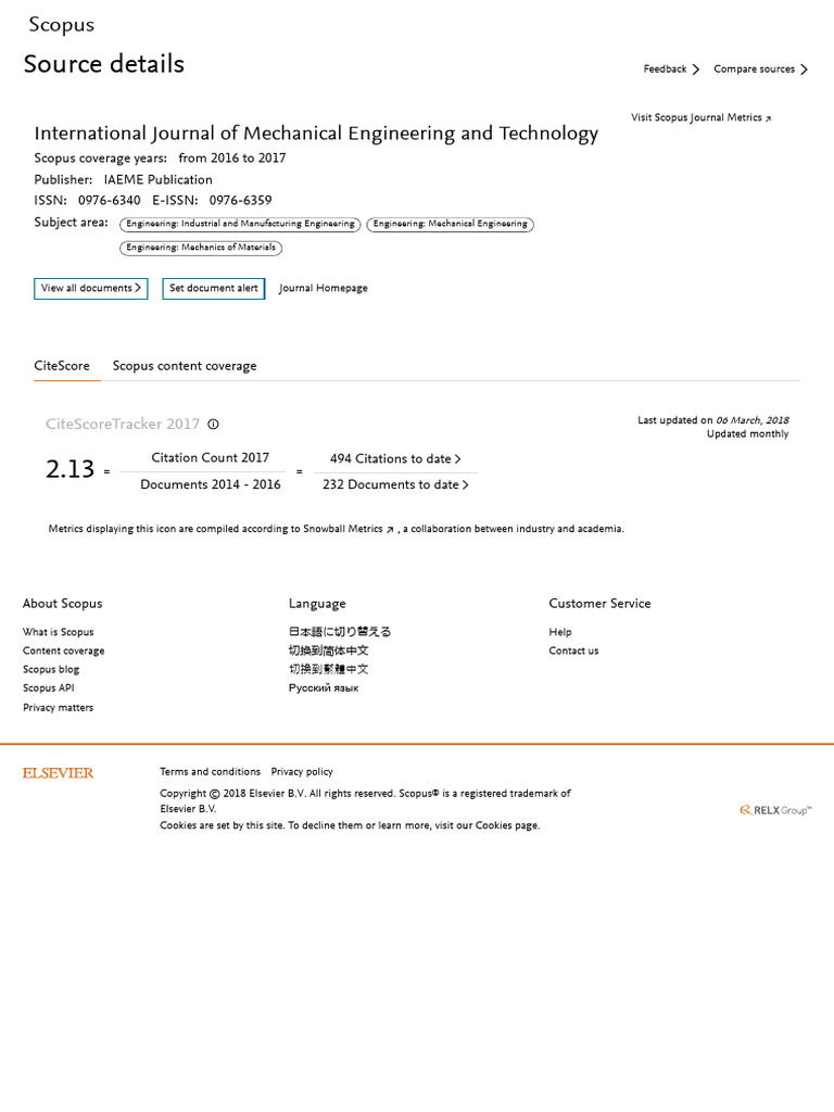 Scopus - International Journal of Mechanical Engineering and Technology | PDF