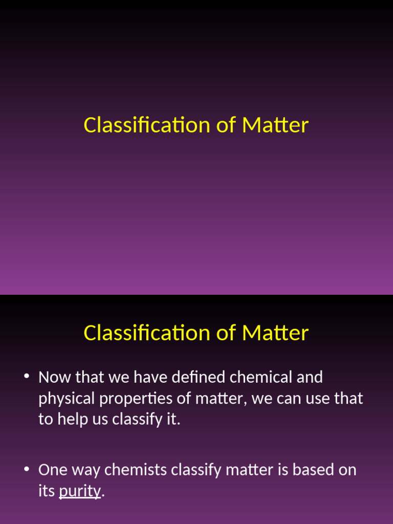 Classification of Matter Notes | PDF