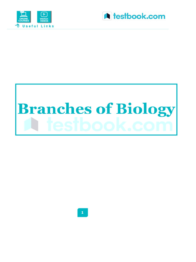 Branches Of Biology Pdf