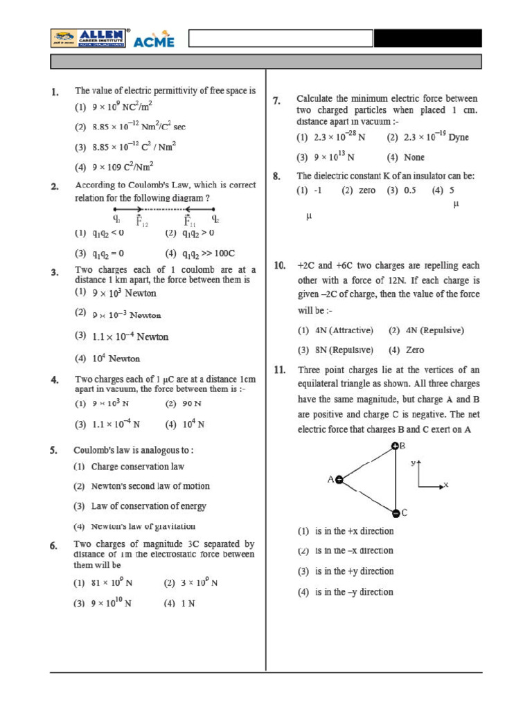 DPP 2 Electrostatics | PDF