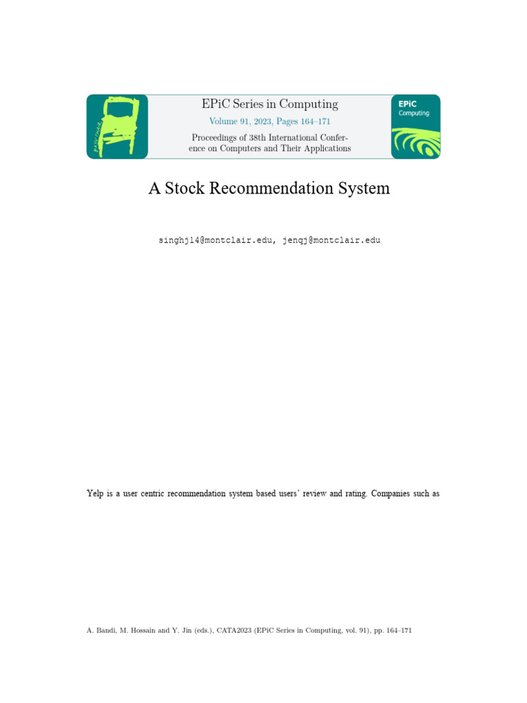 A Stock Recommendation System | PDF