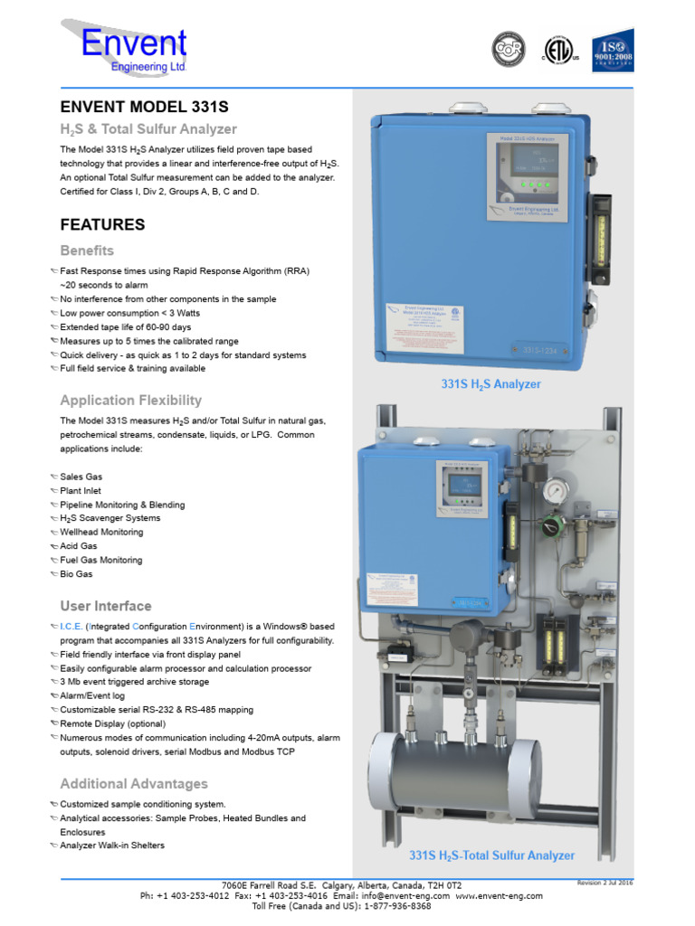 h2 Solutions - Envent Model 331s-r2 | PDF