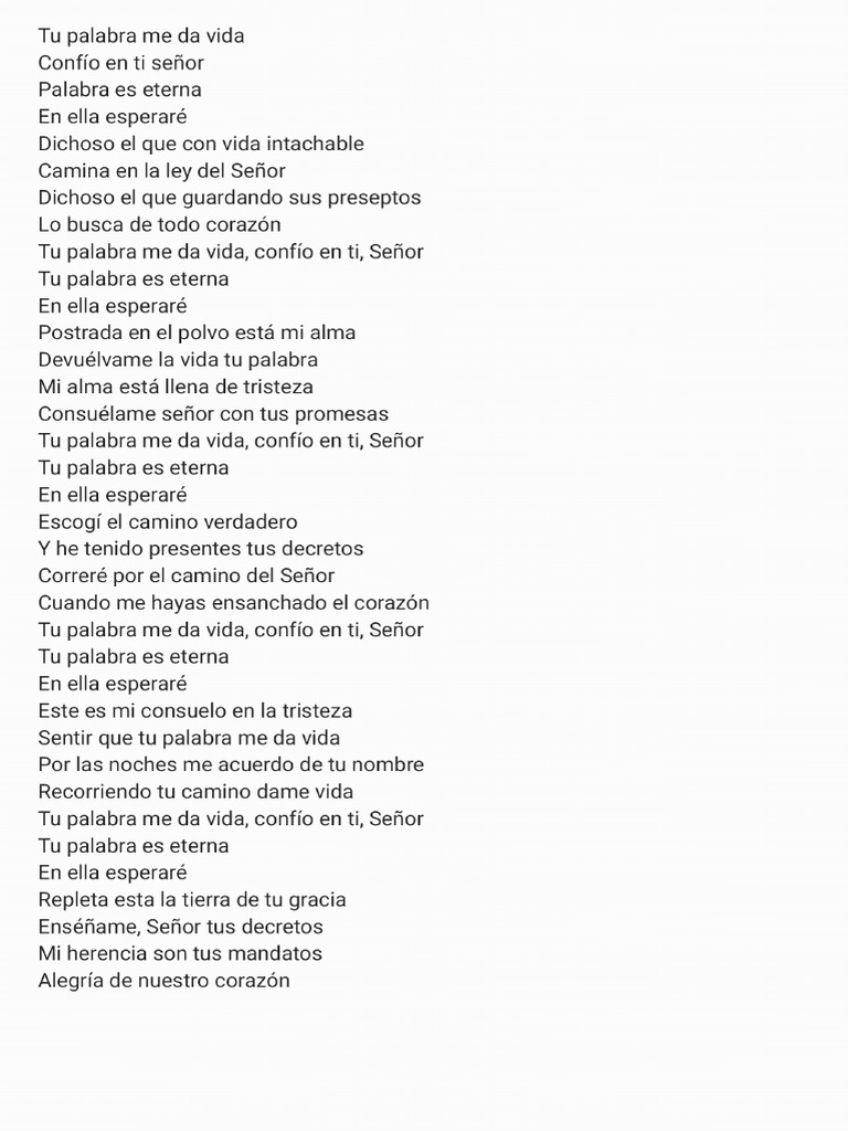 Tu Palabra Me Da Vida | PDF