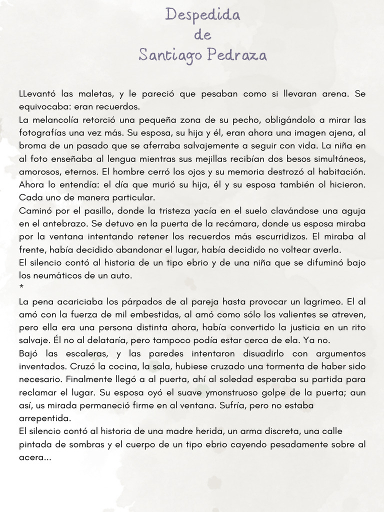 Cuentos para Monstruos-Despedida PDF | PDF | Poesía