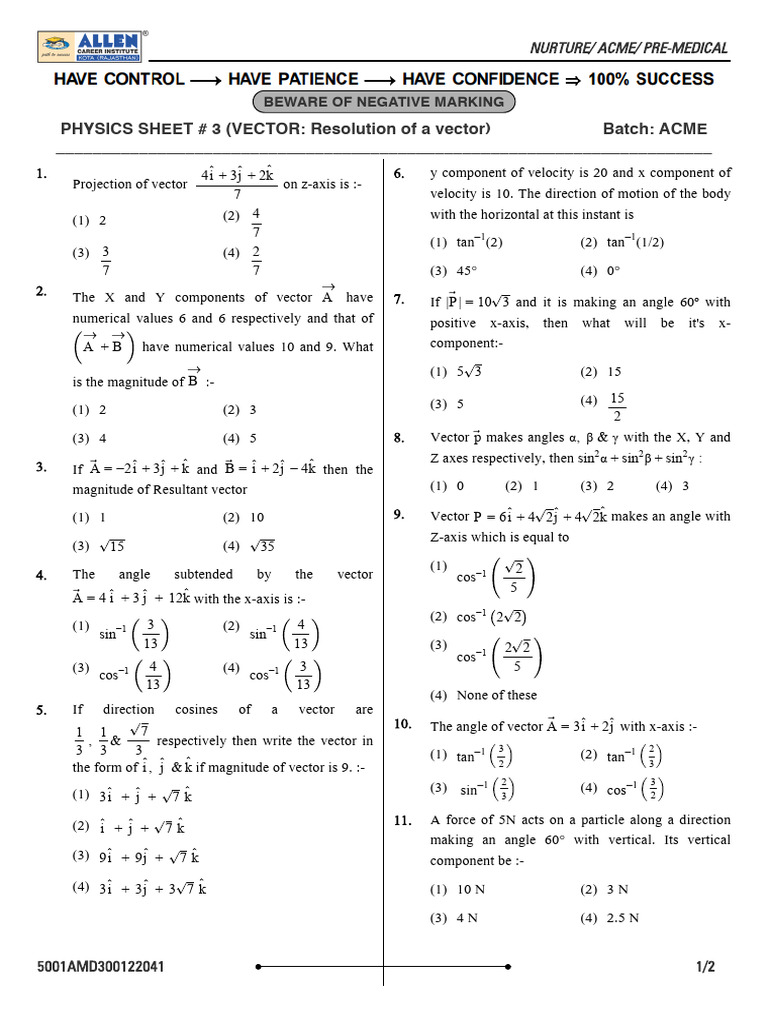 DPP 3 (Vector) | PDF