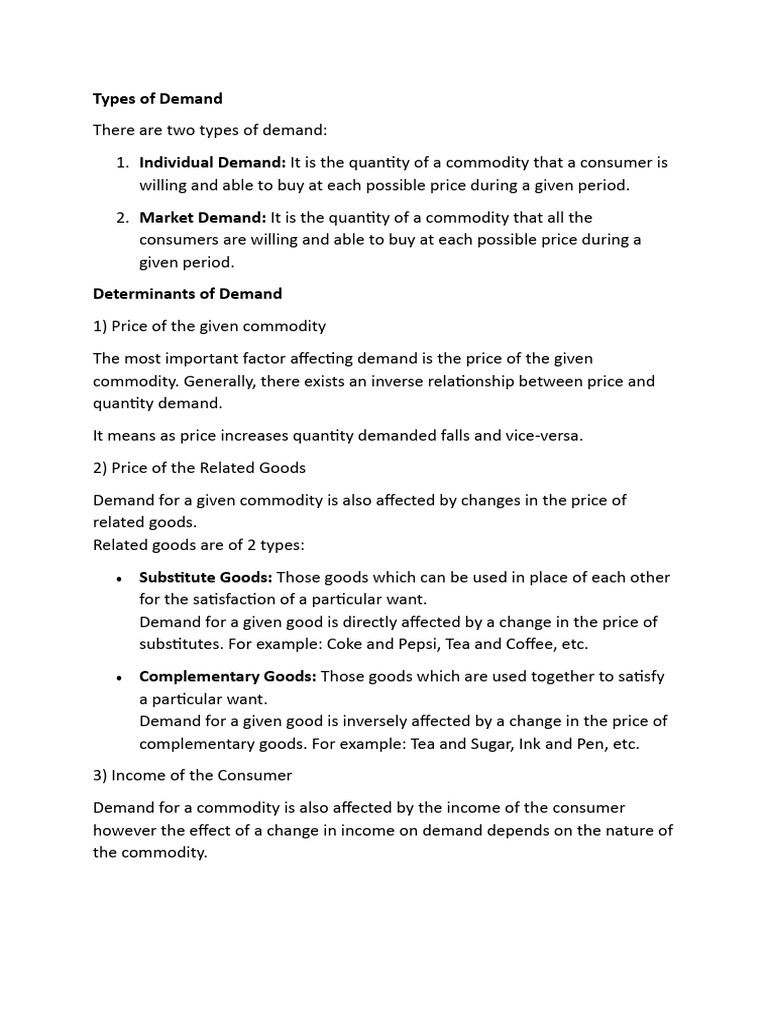 Types of Demand | PDF