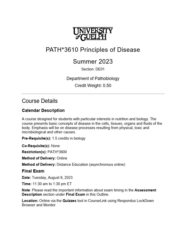 PATH3610 DE01 S23 Course Outline | PDF