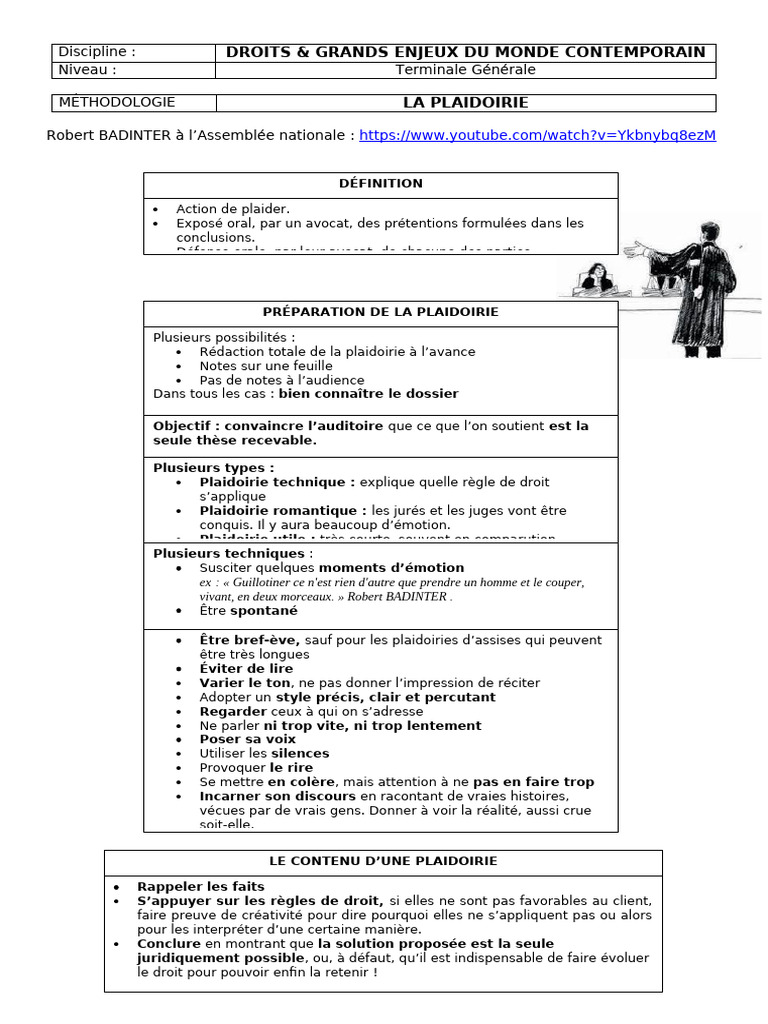 Methodologie - La Plaidoirie | PDF