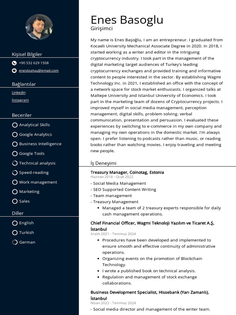 CV - Enes Basoglu - English | PDF