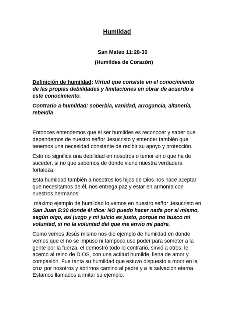 Humildad | PDF