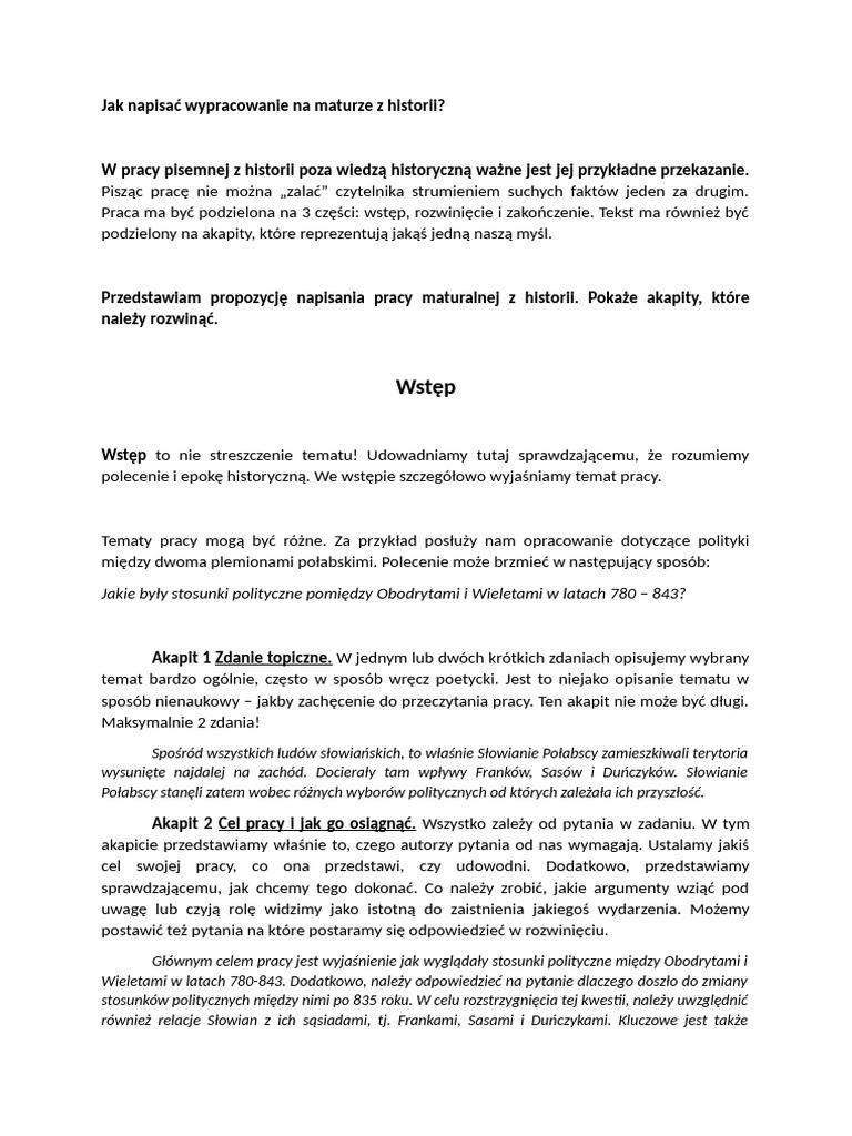 Praca Pisemna Z Historii | PDF