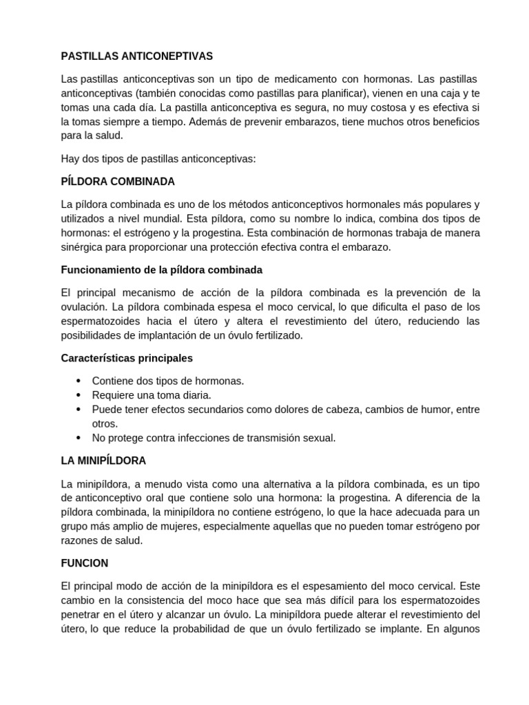 Pastillas Anticoneptivas | PDF