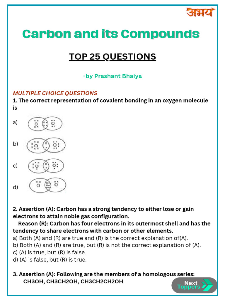 DPP-Carbon and Its Compound (Prashant Kirad) | PDF | Chemical Compounds ...