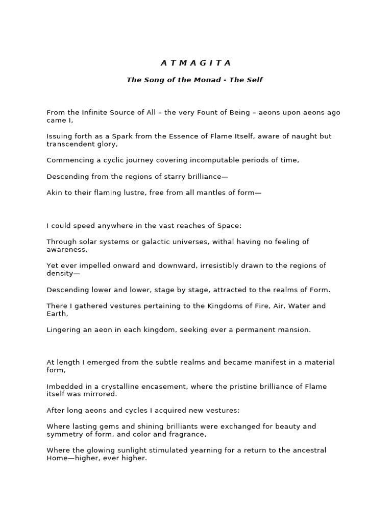 Mystical Journey of the Monad | PDF | Religion & Spirituality | Poetry