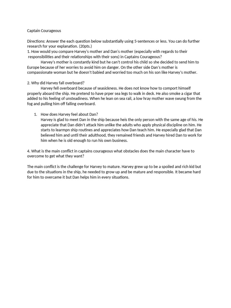 Assignment 5 Captain Courageous | PDF