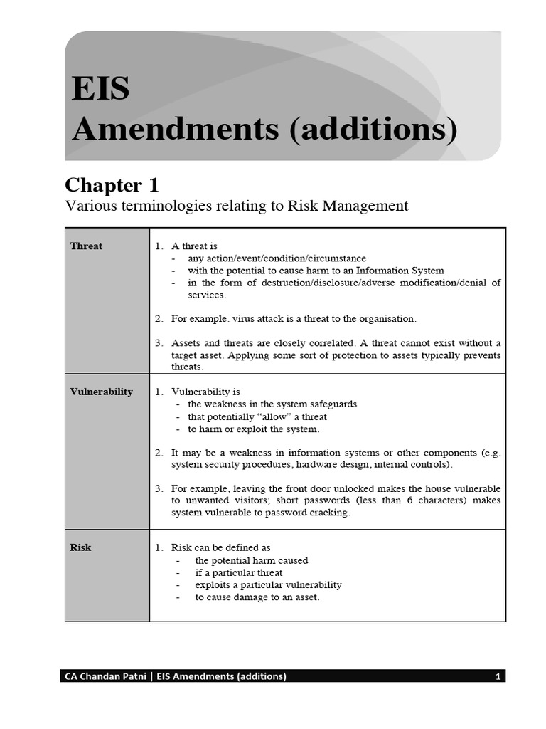 EIS Amendments | PDF
