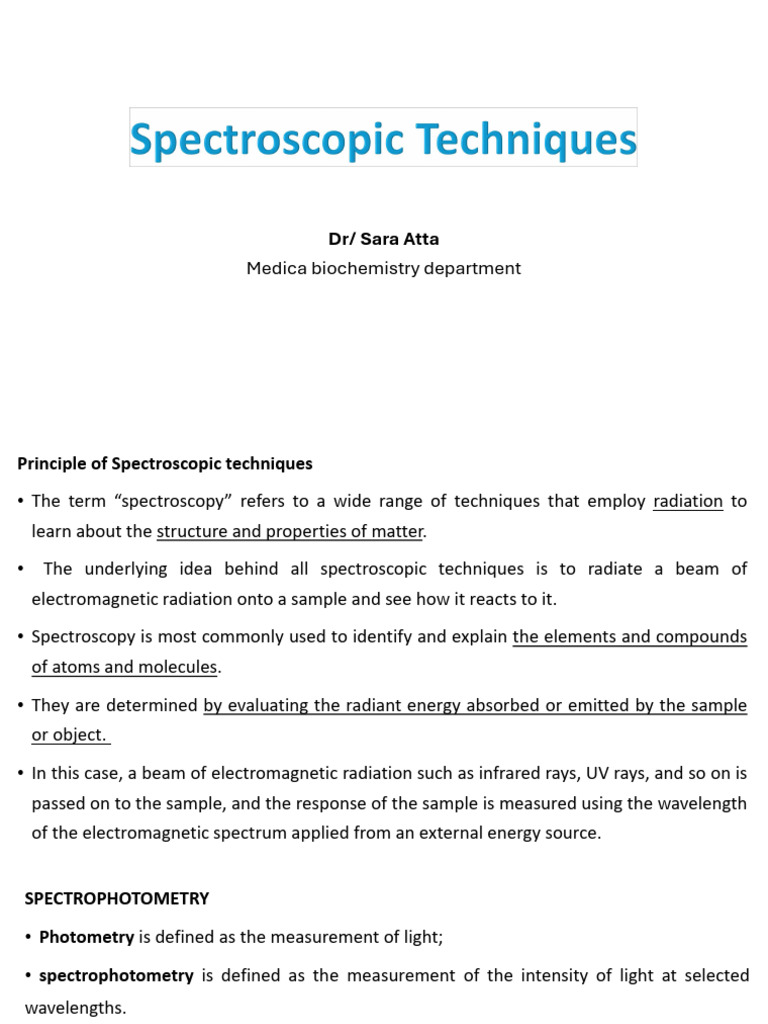 spectroscopic techniques | PDF