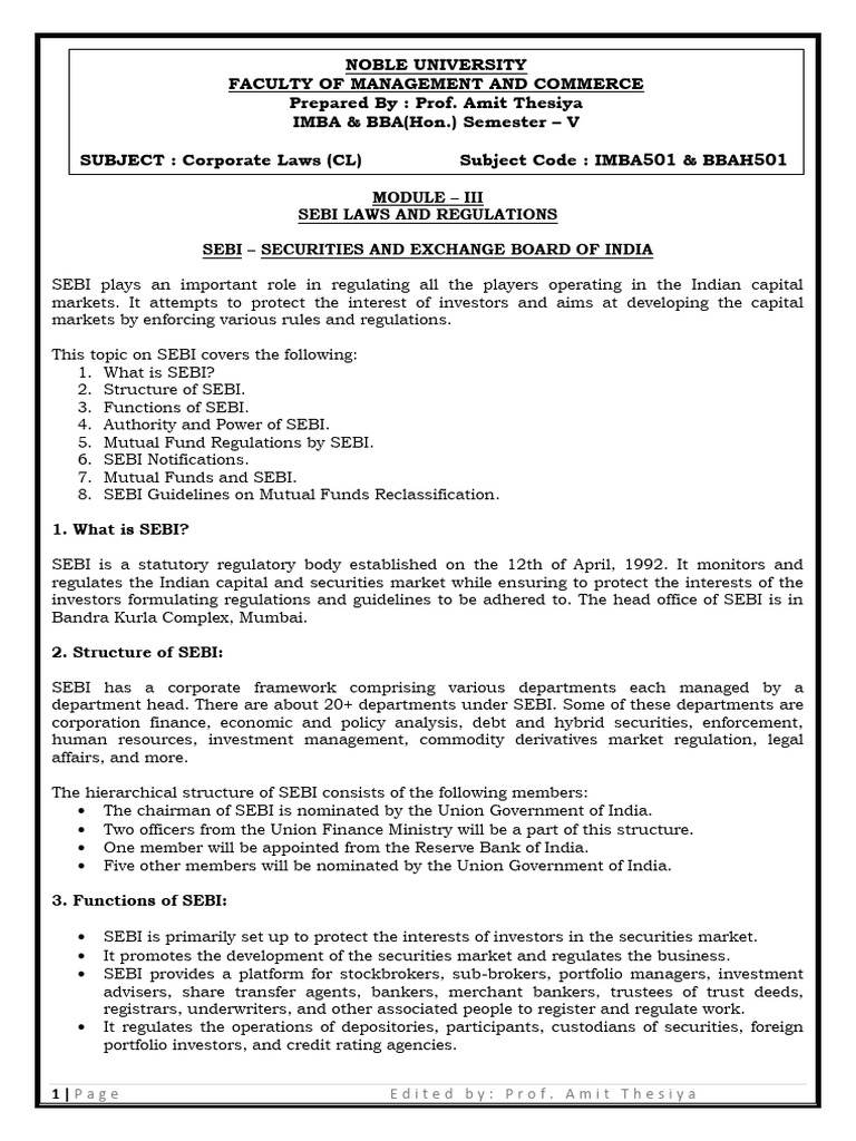 Module III Corporate Laws | PDF