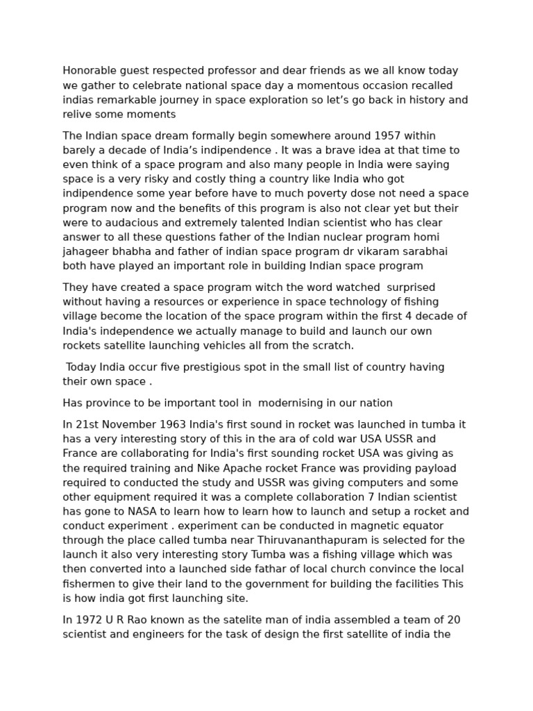 Speech | PDF | Satellite | Nasa