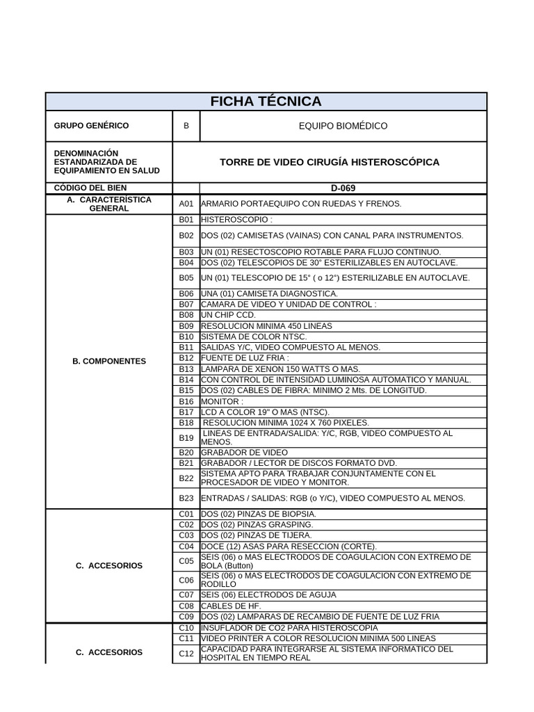 D-069 Torre de Video Cirugia Histeroscopica | PDF