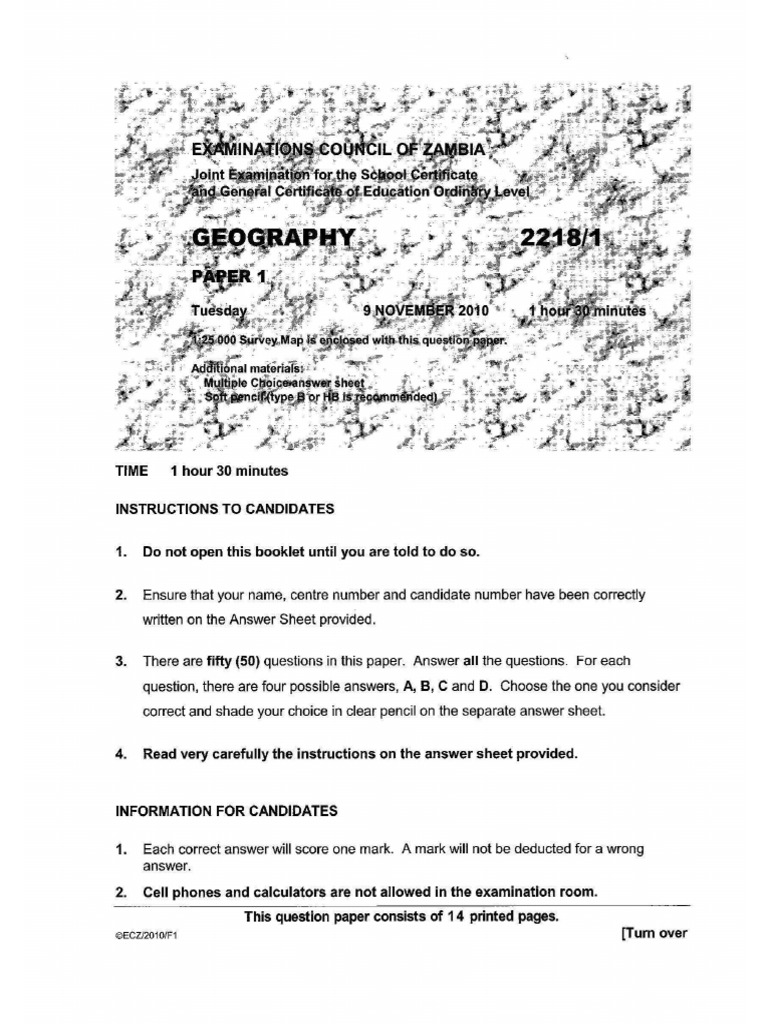 g12 Geography p1 2010 | PDF