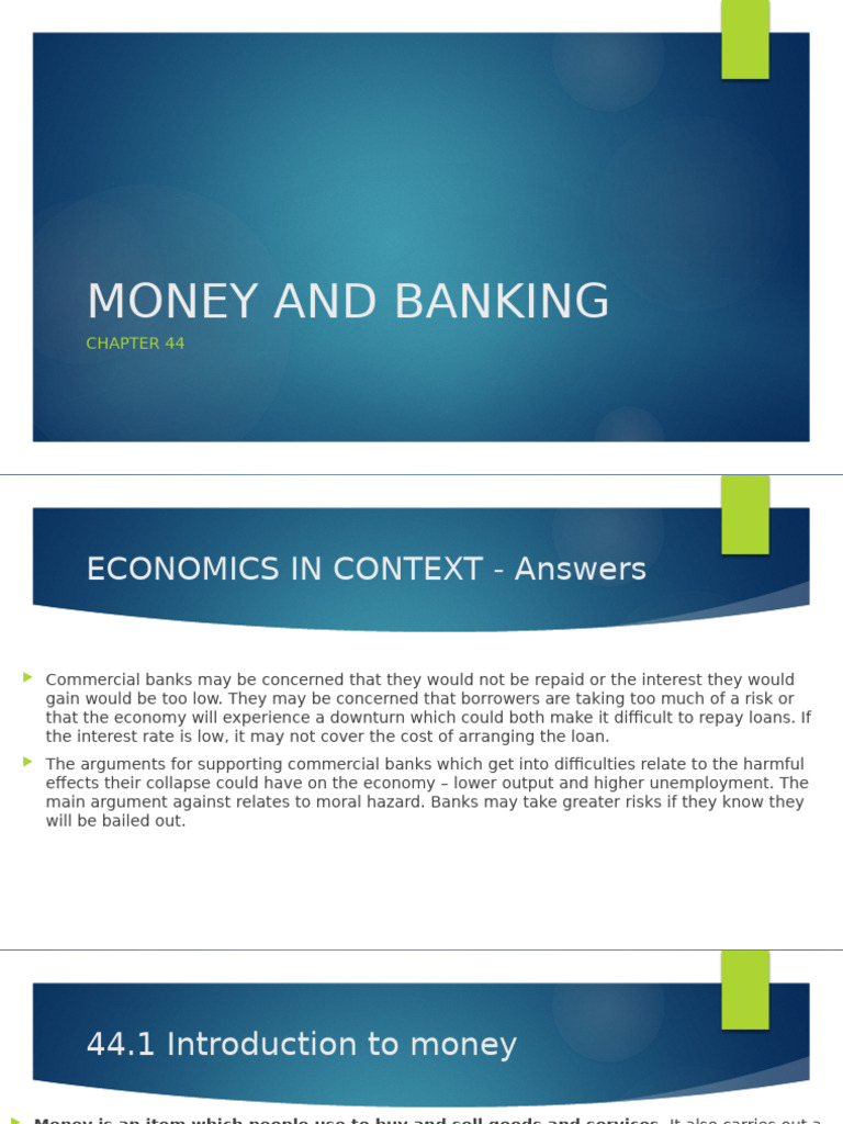 Chapter 44 - Money and Banking | PDF