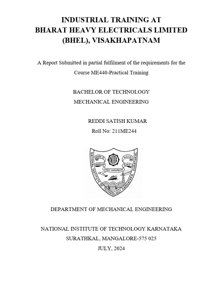 Training Report Satish | PDF