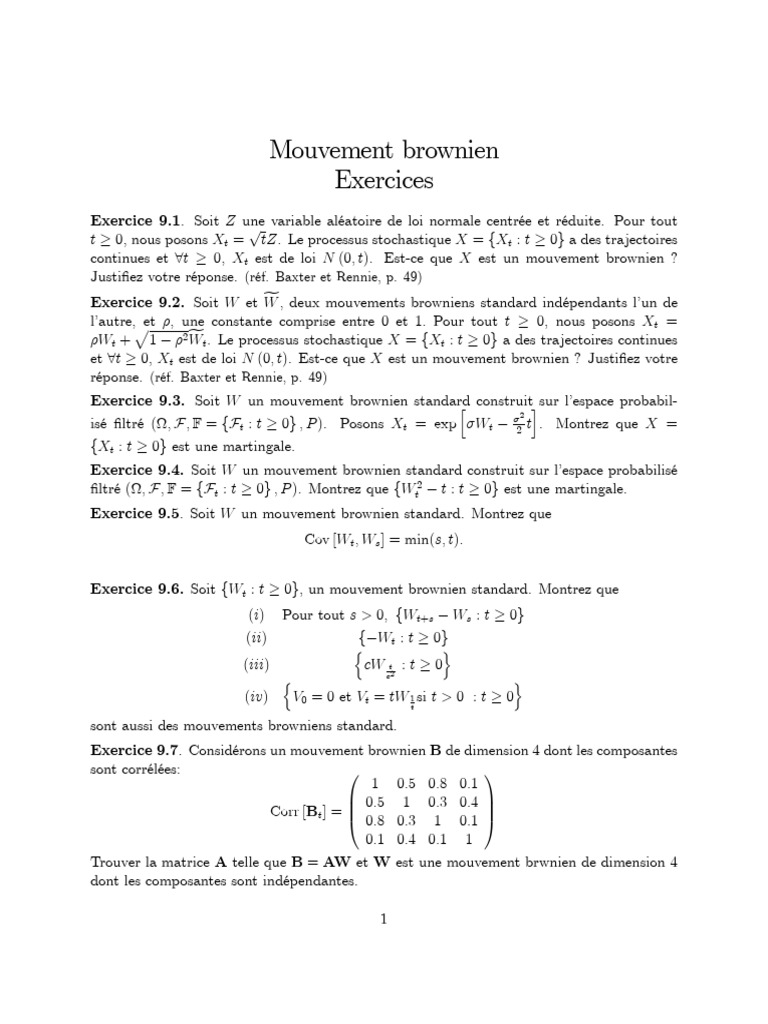 09 Ex Mouv Brownien | PDF