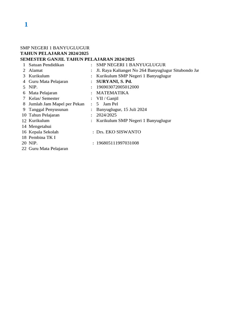 Perangkat 7 Ganjil 202425 | PDF