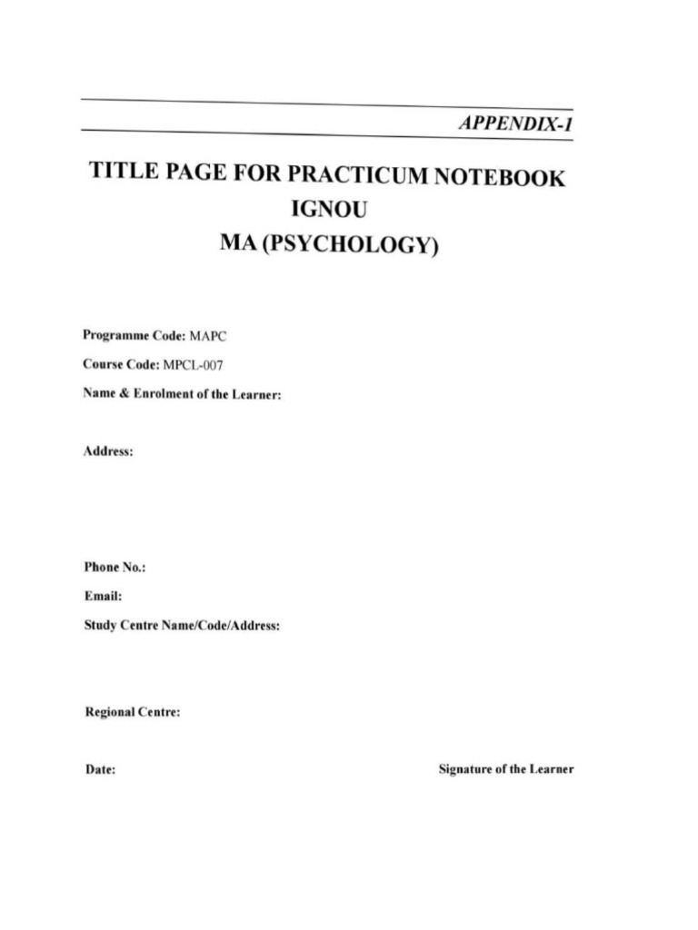 Practicals Appendix | PDF