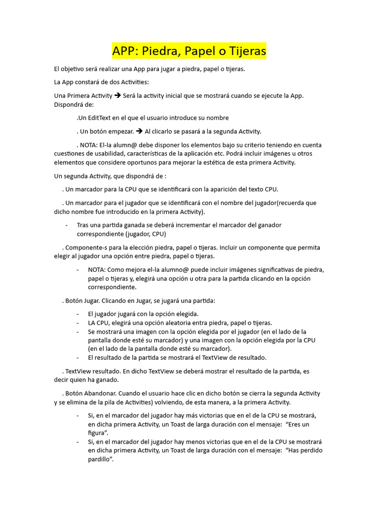 Piedra Papel Tijeras | PDF