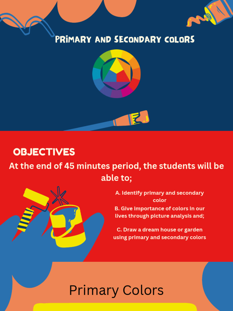 Primary and Secondary Colors Guide | PDF | Language Arts & Discipline