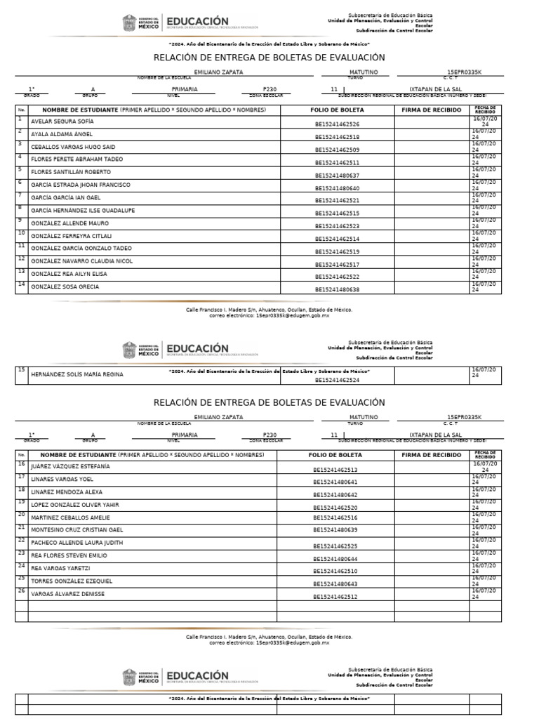 1° Formatos Boletas | PDF | México