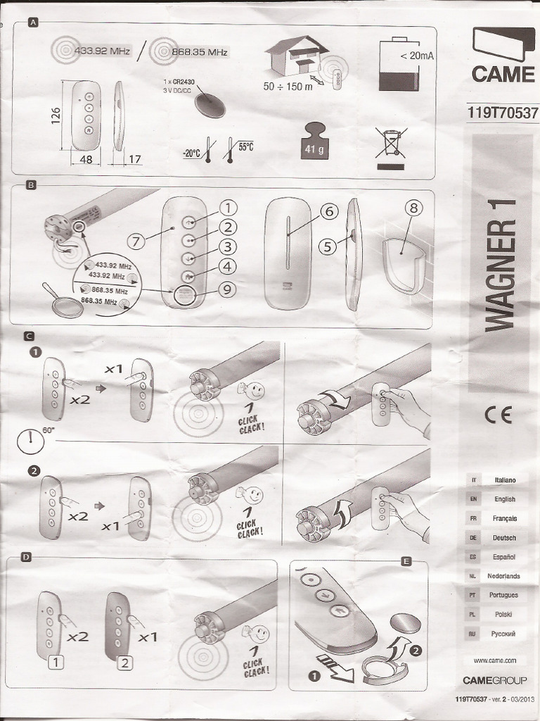 Came Persianas (Mando) WAGNER 1 | PDF