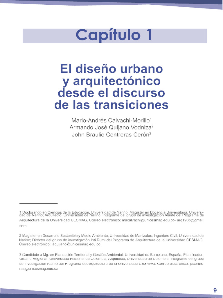 El Diseño Urbano y Arquitectónico Desde El Discurso de Las Transiciones | PDF
