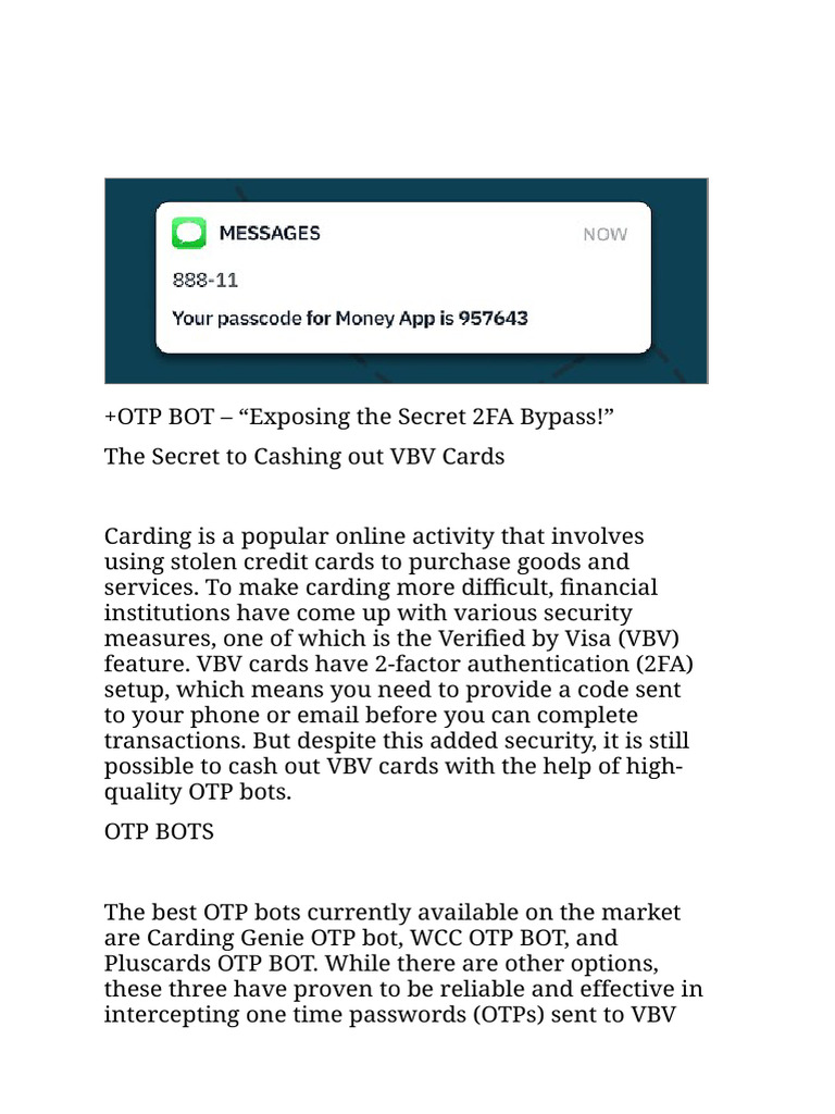 Otp Bot 2fa Bypass by @briansofficial | PDF