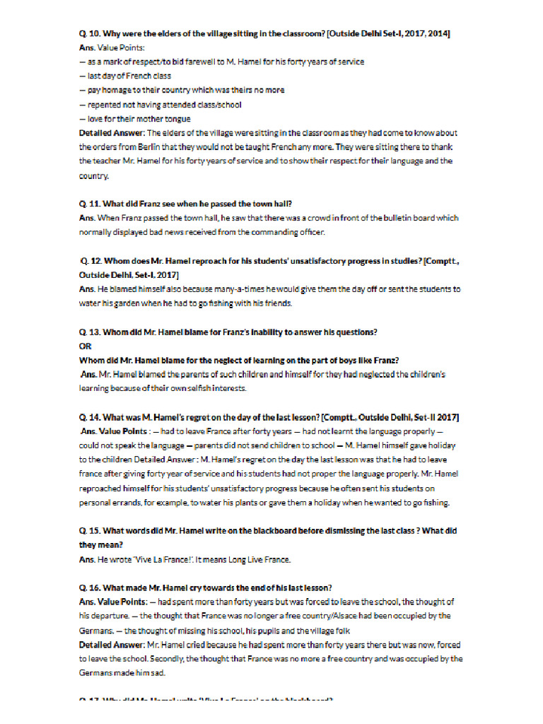 The Last Lesson Analysis (1) - 5 | PDF