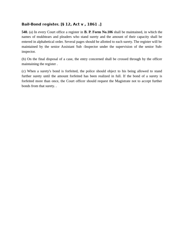 Bail Bond Register | PDF