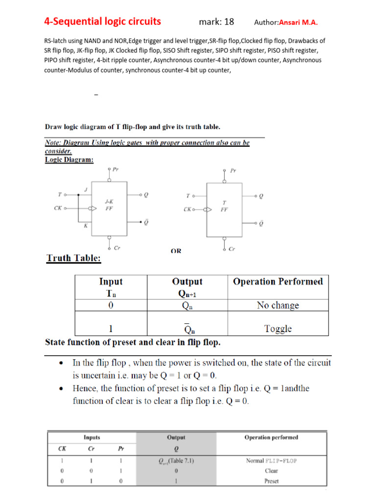 4 Sequential Logic Circuit | PDF