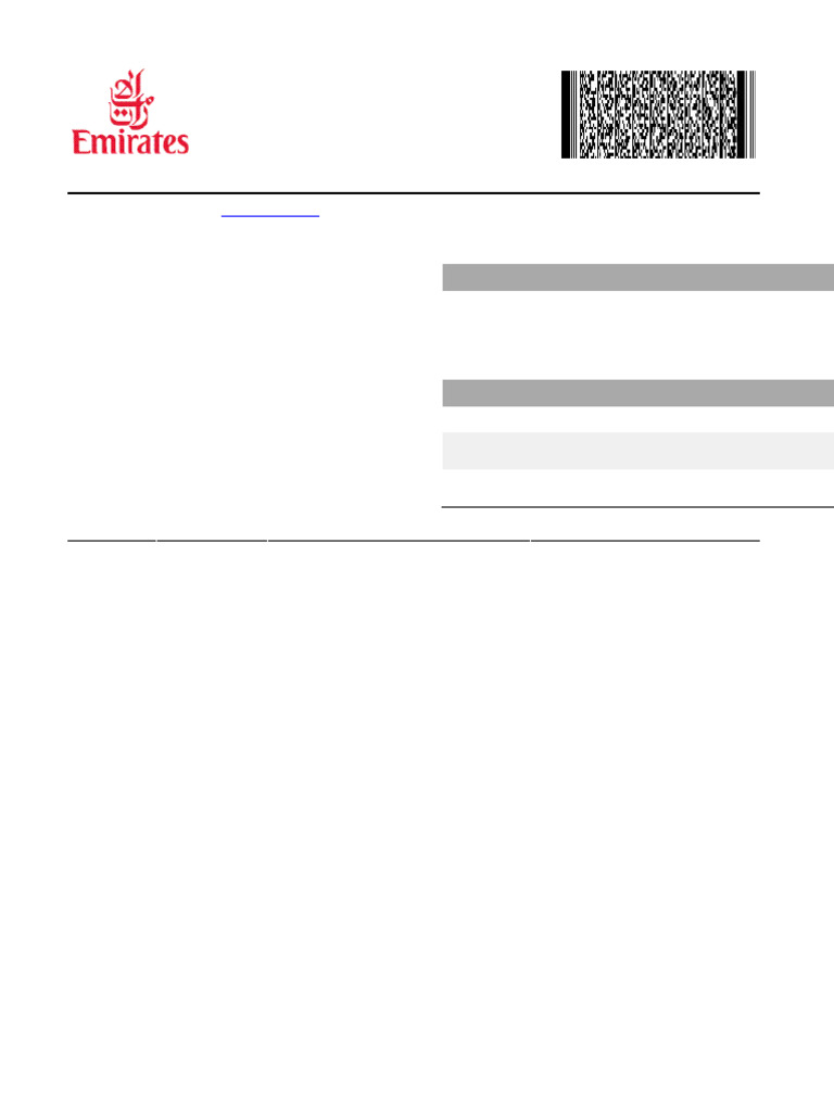 Emirates Airlines E-Ticket | PDF | Civil Aviation | Airlines
