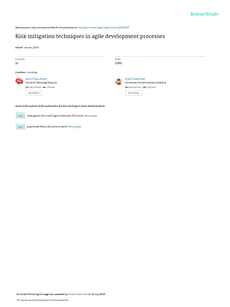 Mitigation Tech in Agile | PDF