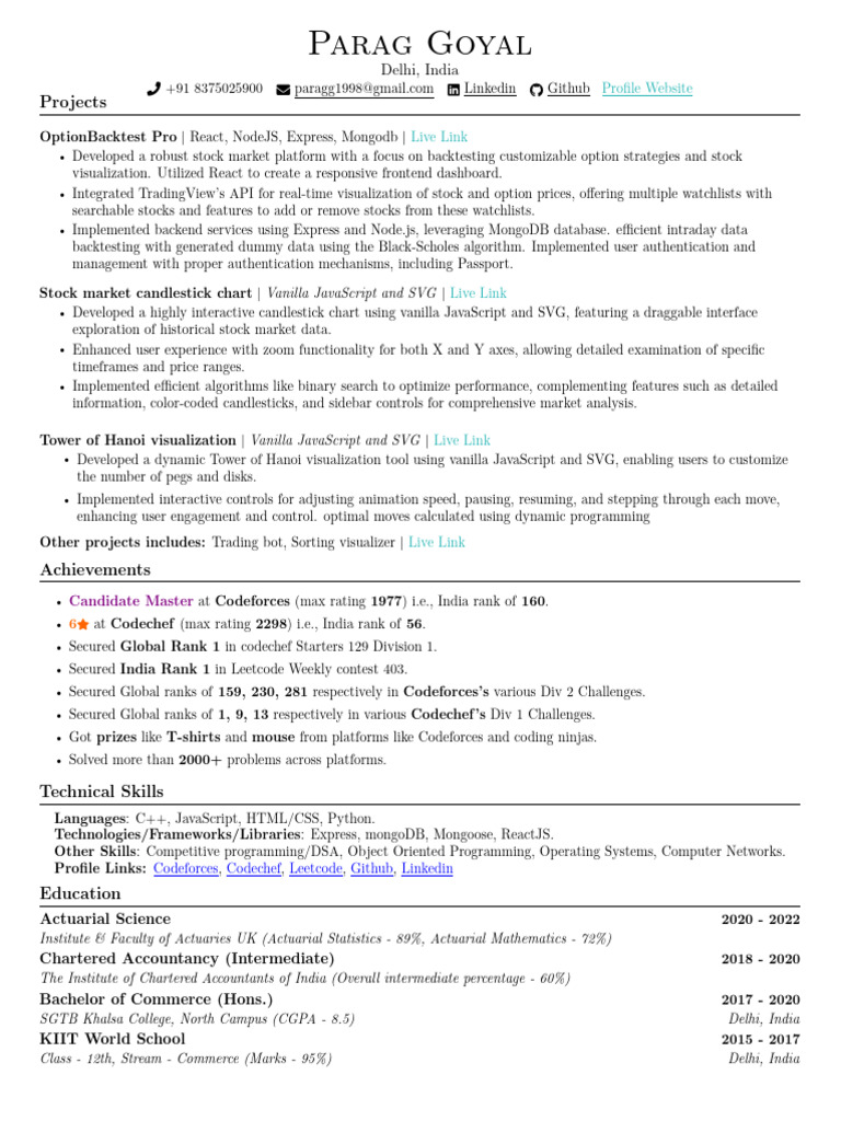 Parag Goyal: Projects | PDF