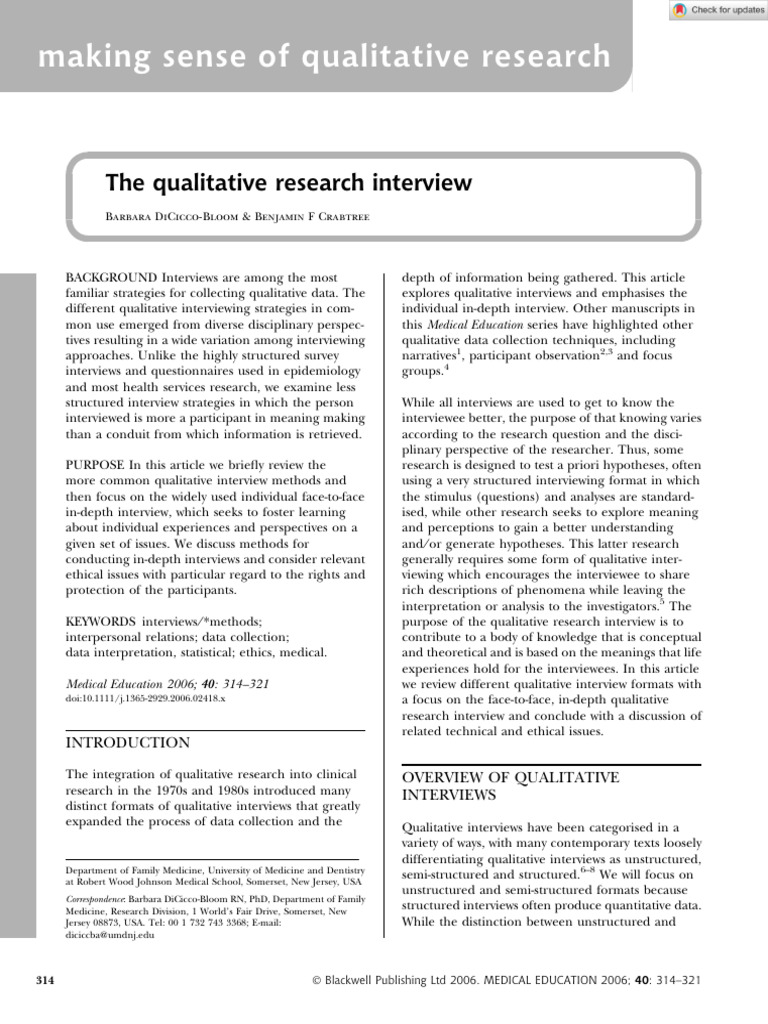 Qualitative Research Interviews Overview | PDF | Qualitative Research ...