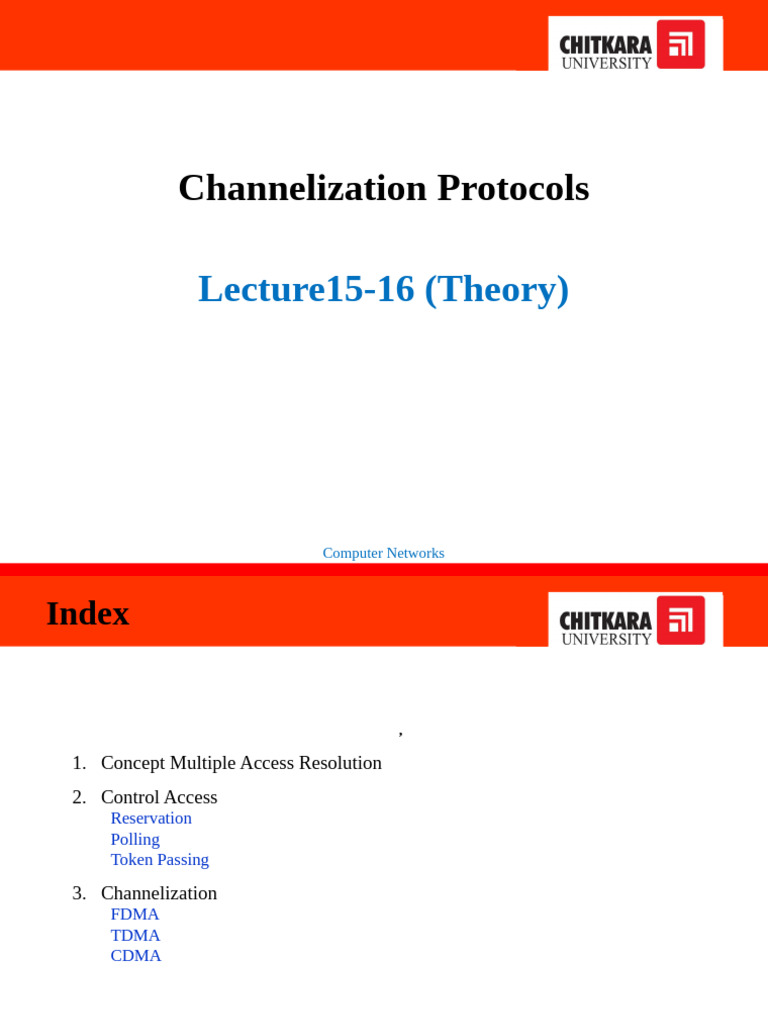 Lecture-15,16 Channelization Protocols | PDF