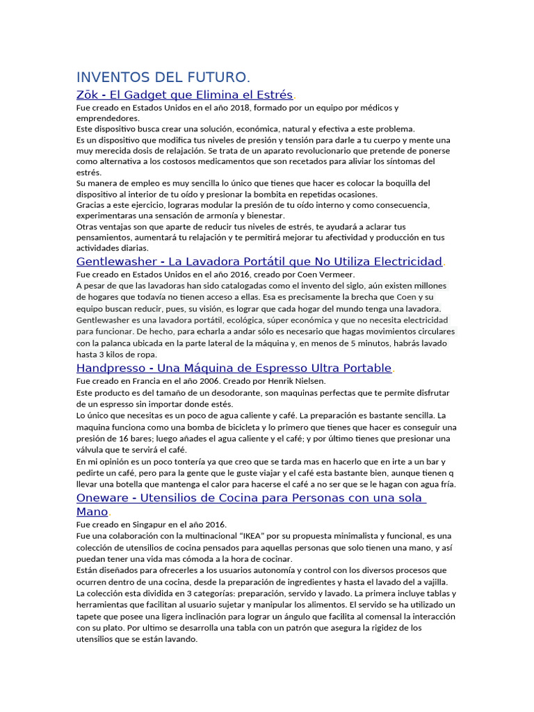 Inventos Del Futuro | PDF