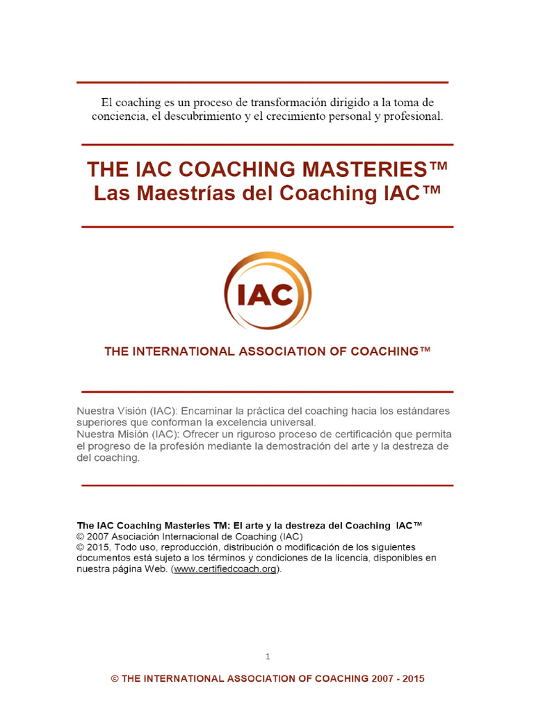 17.1. Las Maestrias Del Coaching IAC | PDF