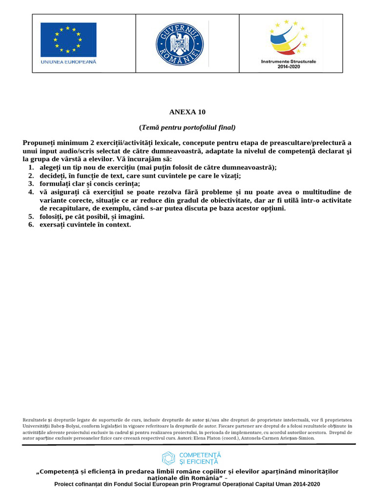 Anexa-10-TEMĂ-PENTRU-PORTOFOLIUL ,,iordache Cristina-FINAL-M2-2 | PDF