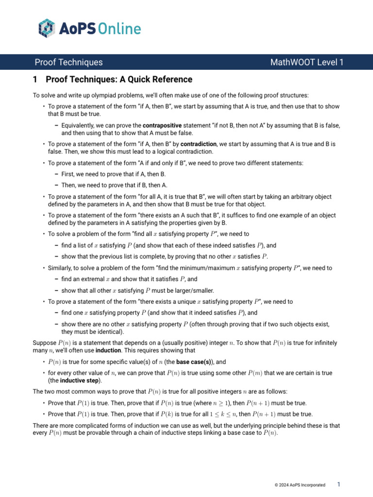 Handout_Proof_Techniques | PDF